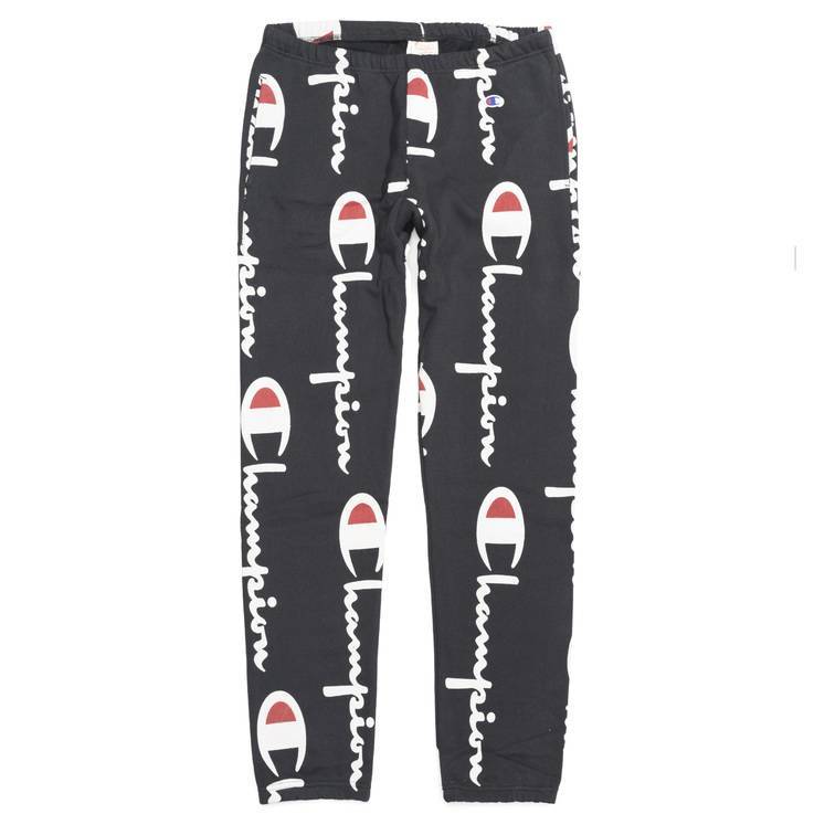 Shop Champion Sweatpant Allover Champion Logo Black at ITK online store