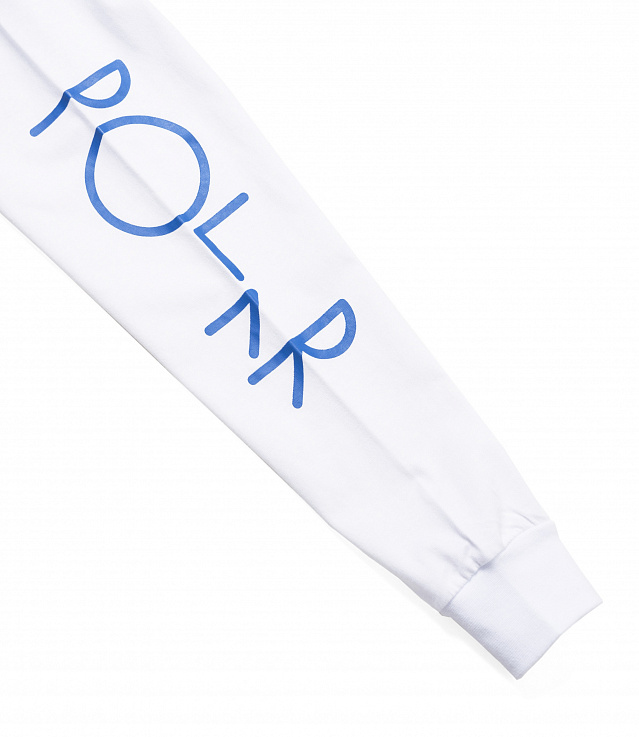 Shop Polar Skate Co Script Logo Longsleeve White at ITK online store